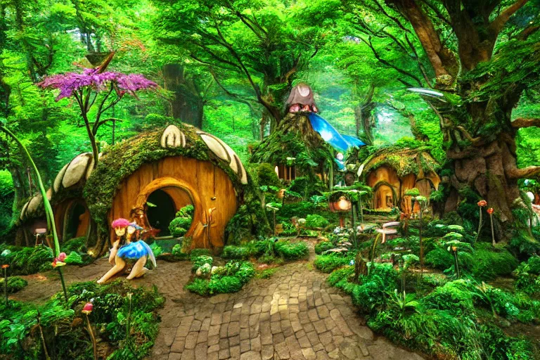 fairy kingdom forest, ghibli studio, nausicaa anime | Stable Diffusion