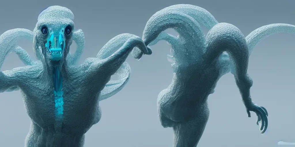 a translucent bio creature by neville page, ken | Stable Diffusion ...