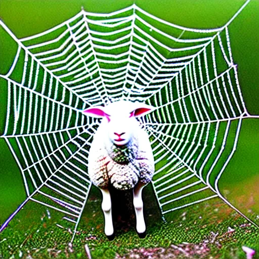 sheep shape morph spider web | Stable Diffusion