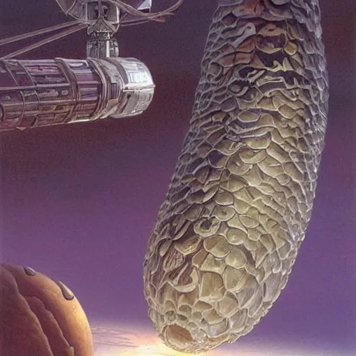 a giant beautiful chrysalis hanging inside a space | Stable Diffusion ...