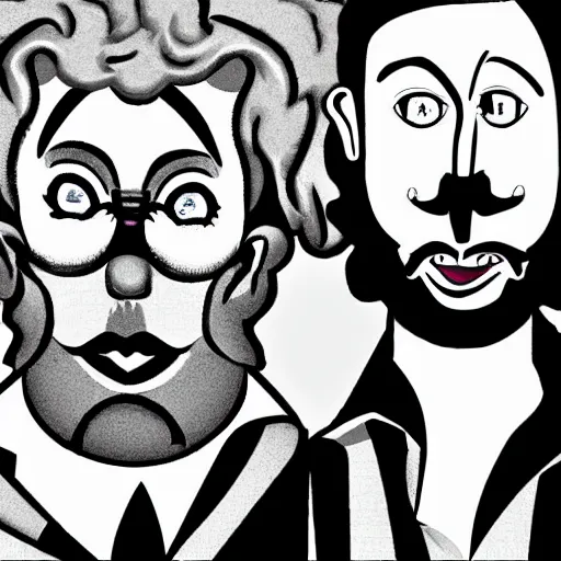 illustration of Tim Curry and Nigel Thornberry | Stable Diffusion | OpenArt