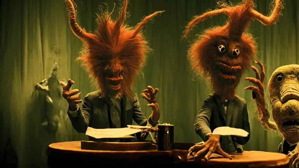 the strange creature at the magic show, film still | Stable Diffusion ...