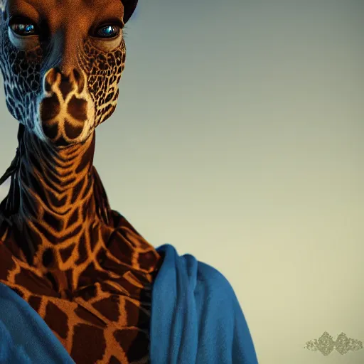 a highly detailed portrait of a humanoid giraffe in a | Stable ...