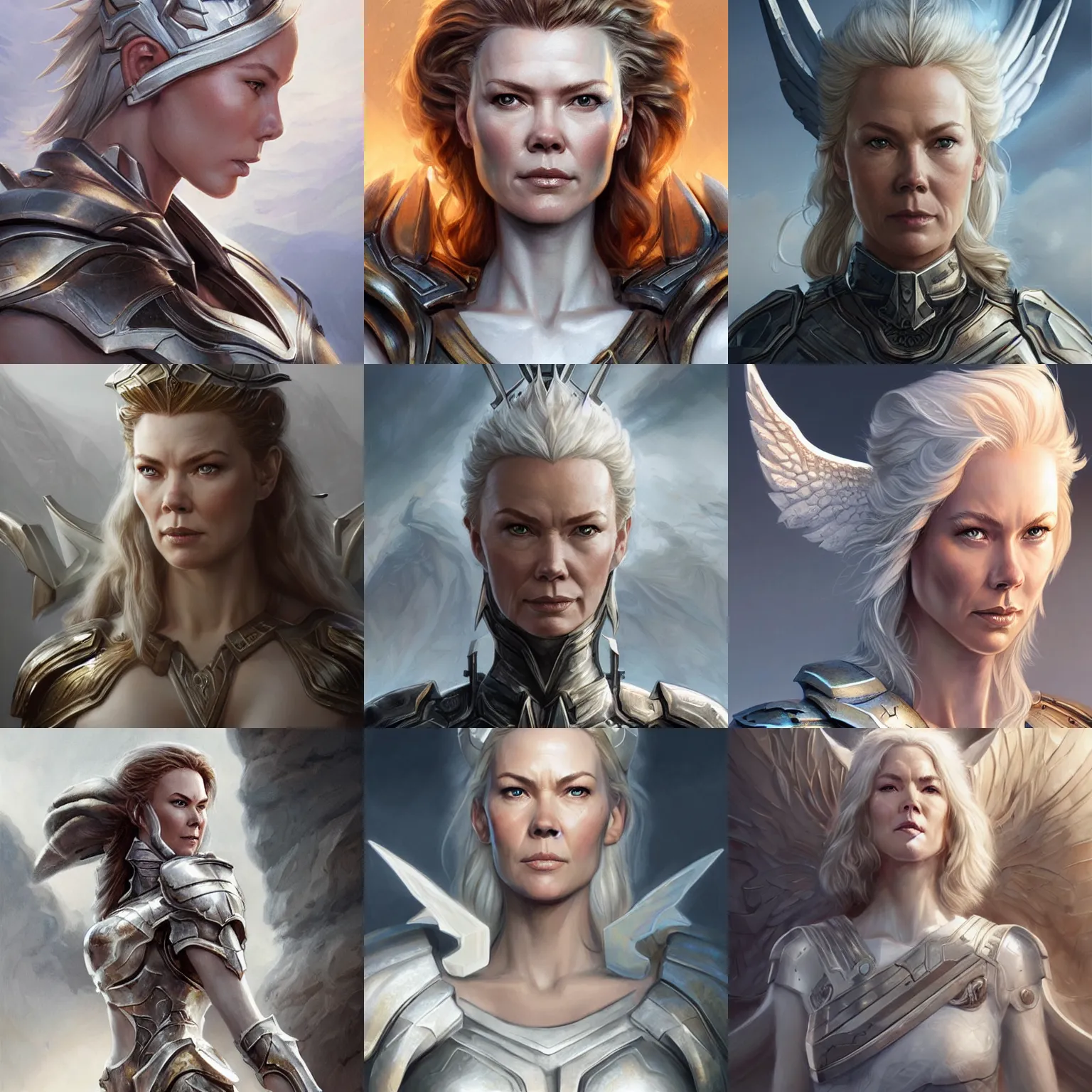 white ceramic valkyrie, halo, connie nielsen, d & d, | Stable Diffusion ...