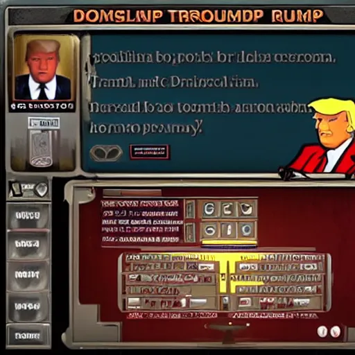 video game screenshot of donald trump | Stable Diffusion
