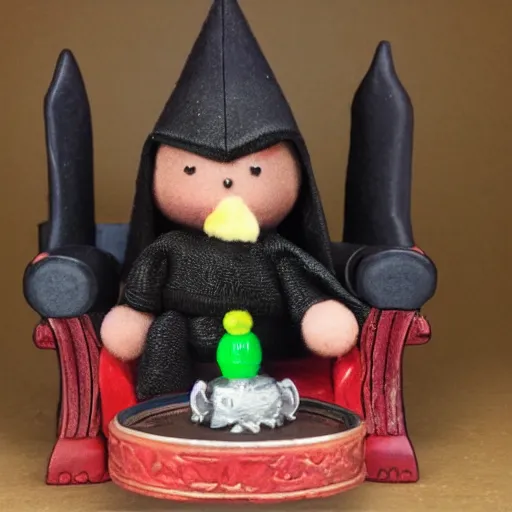Dark wizard sitting on a throne of lost toys | Stable Diffusion | OpenArt