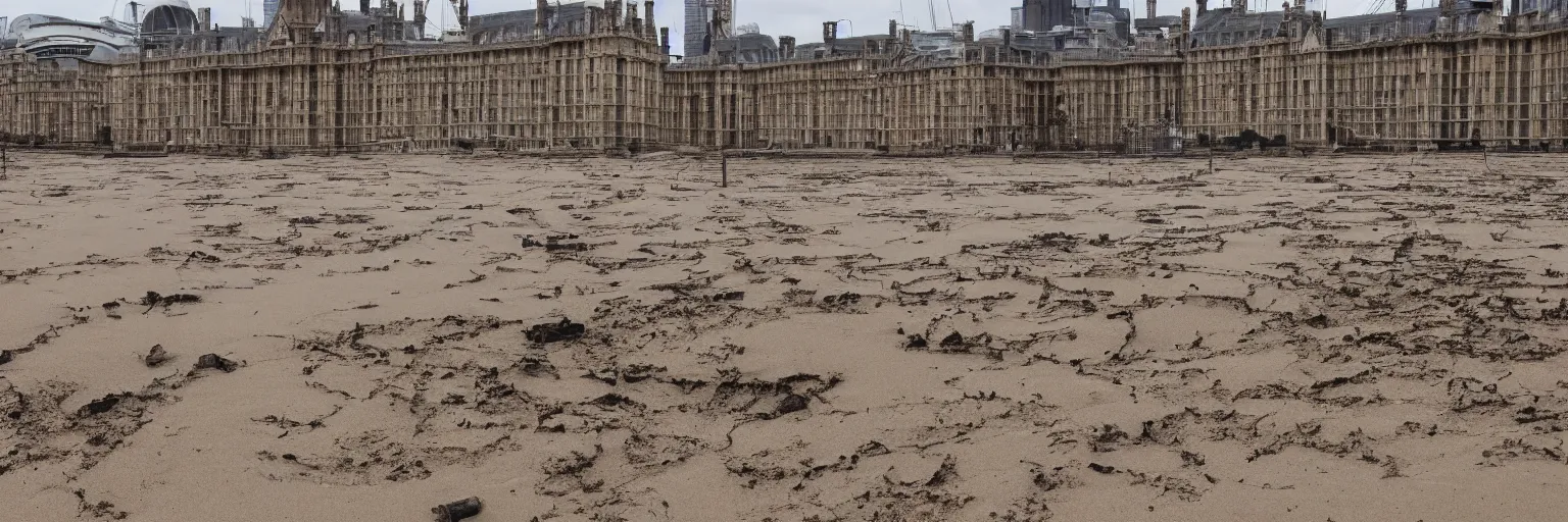 london in a drought, covered with sand and corroding | Stable Diffusion ...