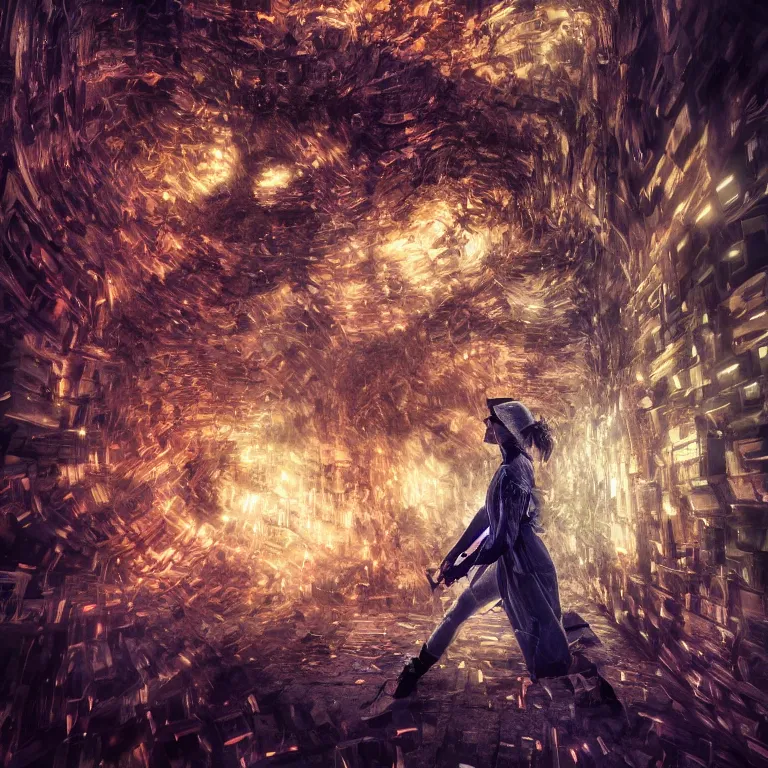 cinematic shot epic hall of creativity, walls of large | Stable ...