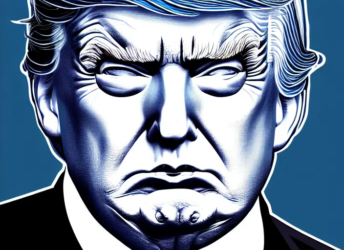 wideangle!! comic style portrait shot of donald trump | Stable ...