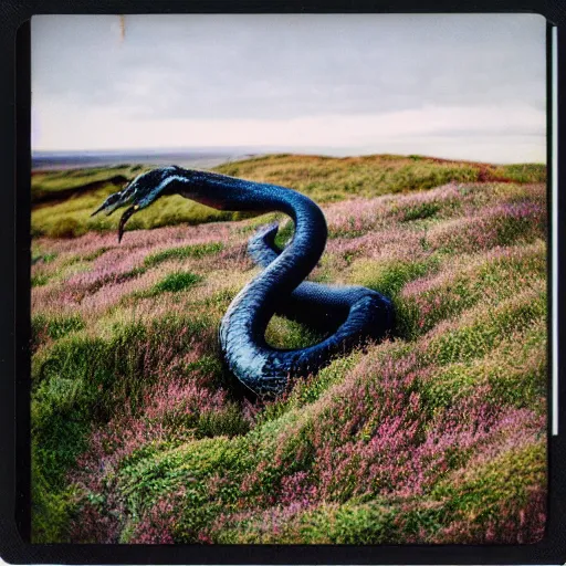 polaroid photo of a sea serpent in the heather on the | Stable ...