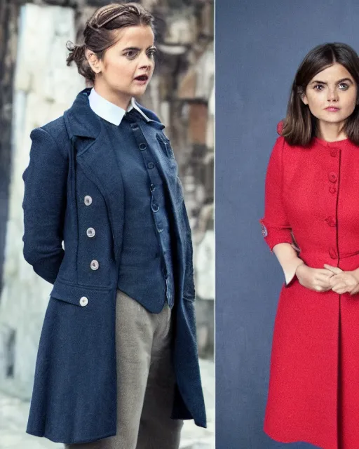 Jenna Coleman Wearing The Twelfth Doctor's Clothes | Stable Diffusion 