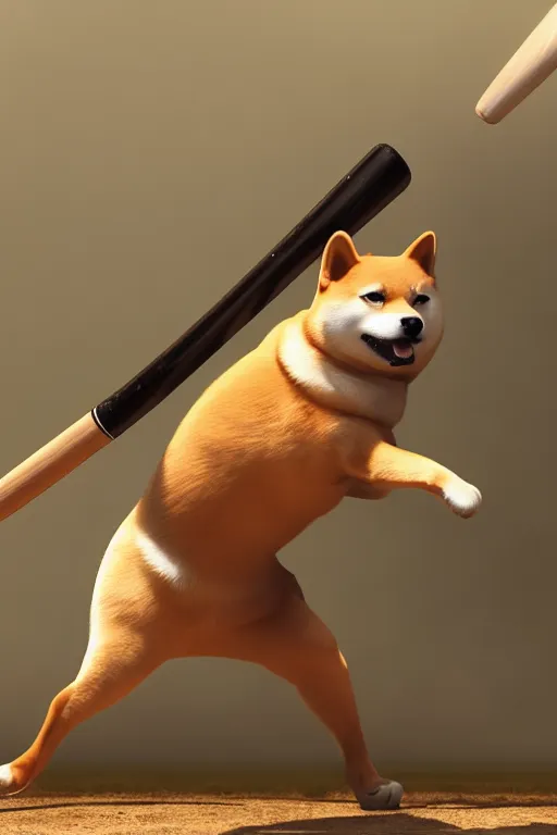 📷 shiba inu wielding baseaball bat, canine | Stable Diffusion | OpenArt