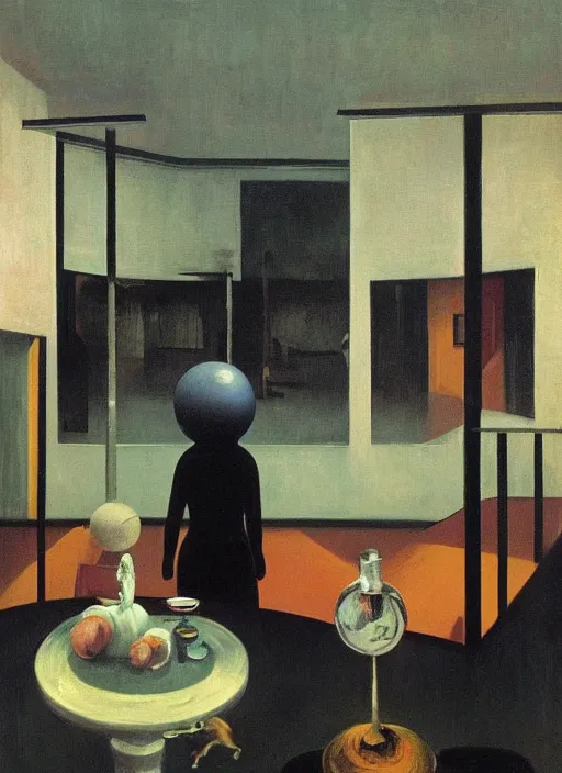 spherical head people and a black dog at flooded | Stable Diffusion ...