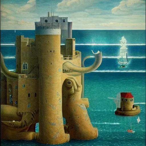 a sea-fortress surrounded by mermaids by Raphael, | Stable Diffusion ...