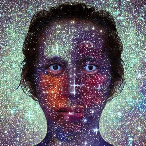 a face made out of stars and stardust | Stable Diffusion