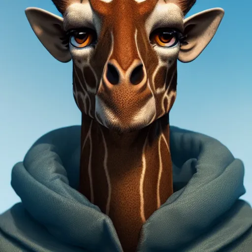 a highly detailed portrait of a humanoid giraffe in a | Stable ...