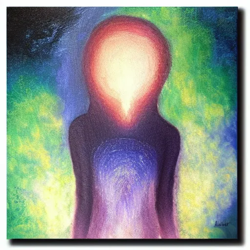 painting of a tranquil alien made of light and glows | Stable Diffusion ...