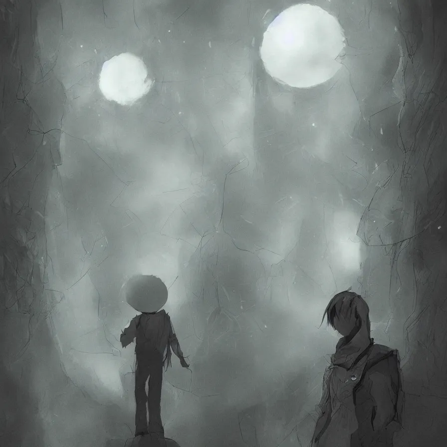 artwork about a sad sphere - headed character, by xul | Stable ...