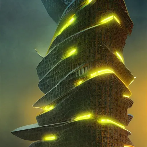 parametric buildings, green color scheme with hints of | Stable ...