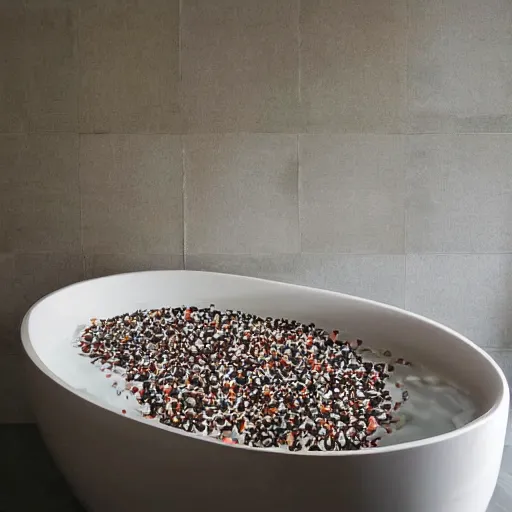 a bathtub filled with worm on a string | Stable Diffusion | OpenArt