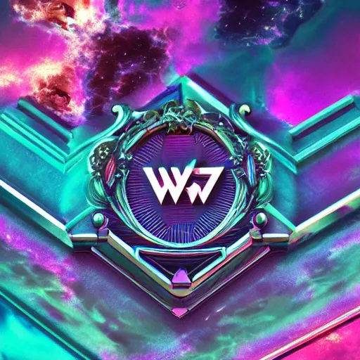 w vaporwave logo, digital art, cosmic, 3 d high | Stable Diffusion