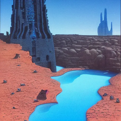 a beautiful painting of a building in a serene | Stable Diffusion | OpenArt