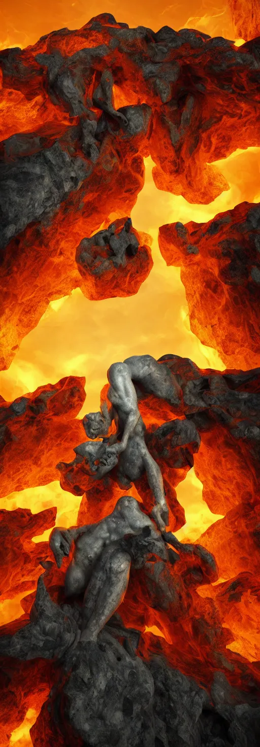 fiery hell Hades below Ancient Athens Greece below | Stable Diffusion ...