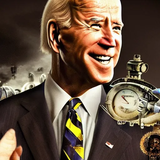joe biden as a steampunk cyborg, scifi, hyper | Stable Diffusion | OpenArt