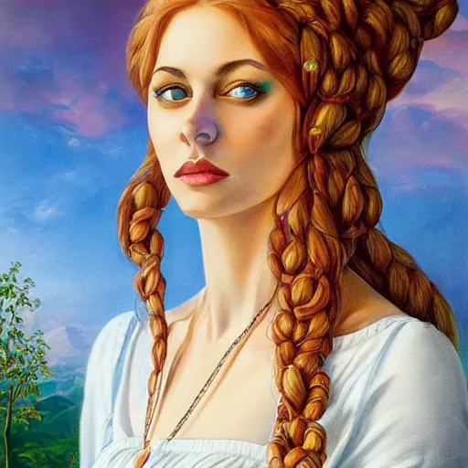 portrait painting of a woman, artwork by otto lohmuller | Stable Diffusion