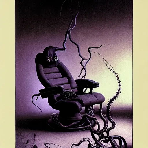 horrifying eldritch gaming chair, painting by zdzisław | Stable Diffusion
