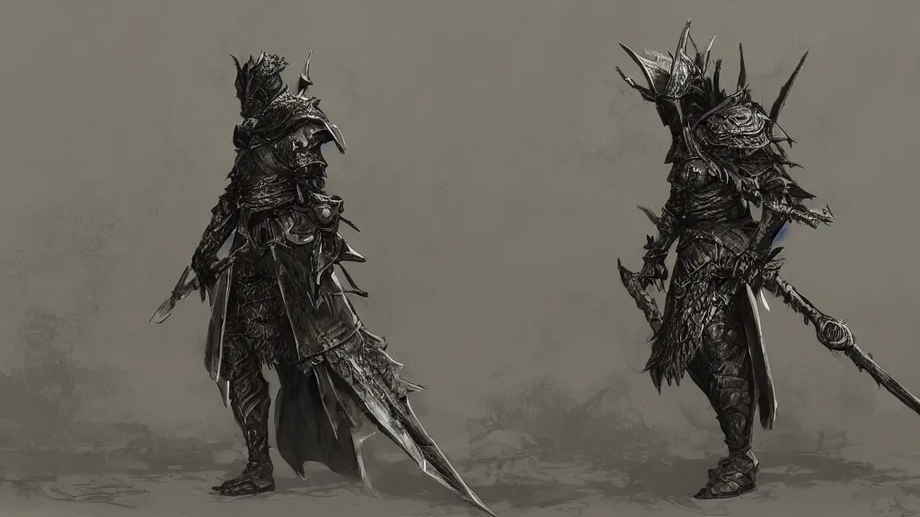 Unused Dark Souls concept art of a female crow knight | Stable ...