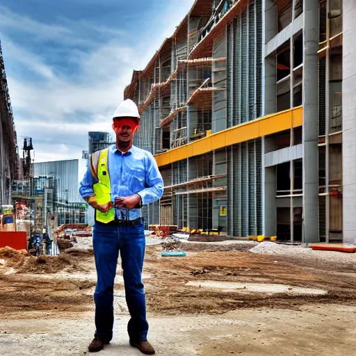 civil engineer in front of building under | Stable Diffusion