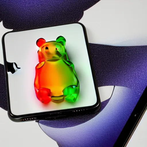gummy bear in a iphone presentation | Stable Diffusion