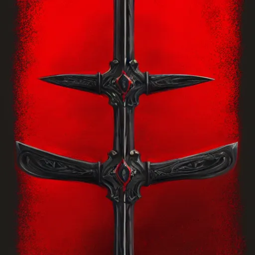 symmetric, black and red fantasy sword, crude, highly | Stable ...