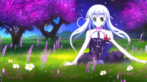 Chaika sitting in a field of Ghibli Clover | Big Moon | Stable ...