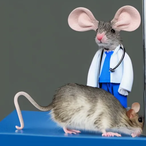 An mice wearing doctor uniform standing next to his | Stable Diffusion ...
