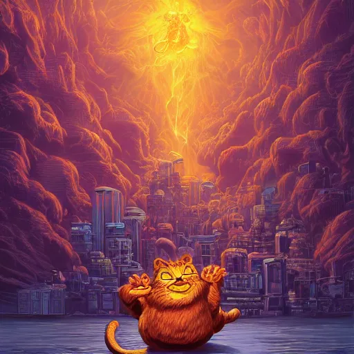 the second coming of garfield by dan mumford, yusuke | Stable Diffusion ...