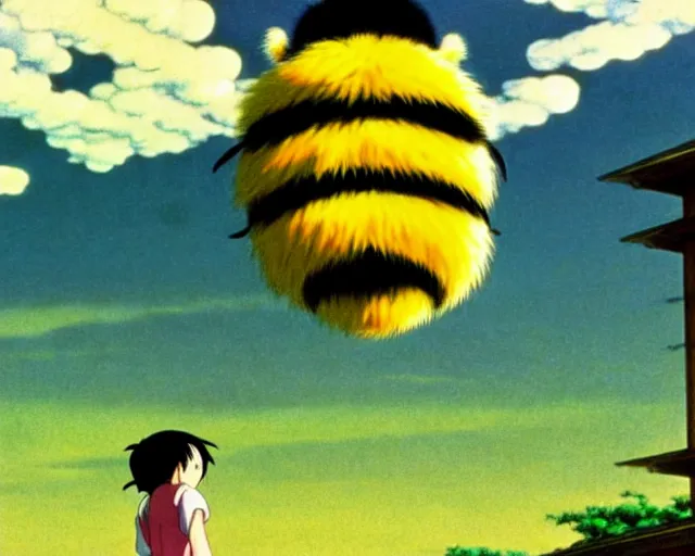 anime fine details still of a giant anthro bumble bee, | Stable ...