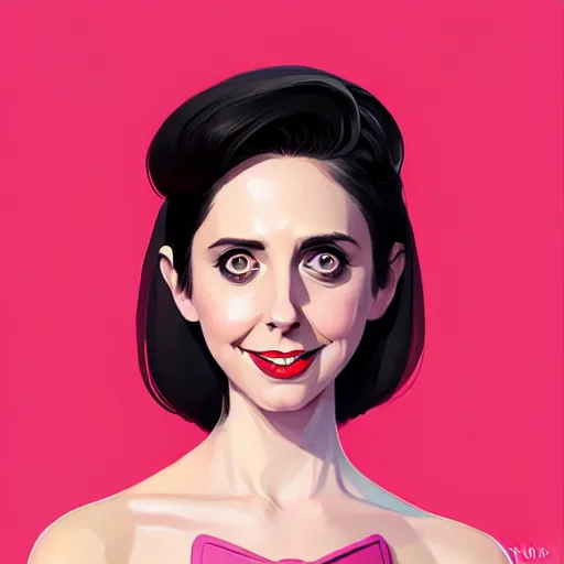 beautiful female Alison Brie, black hair, sarcastic | Stable Diffusion ...