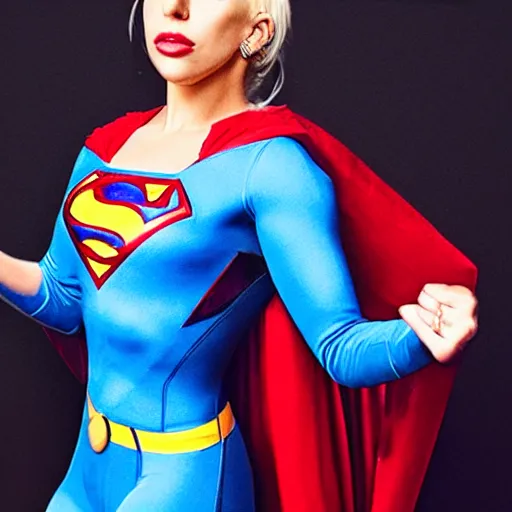 lady gaga as superman, tight body shaped attire, real | Stable ...
