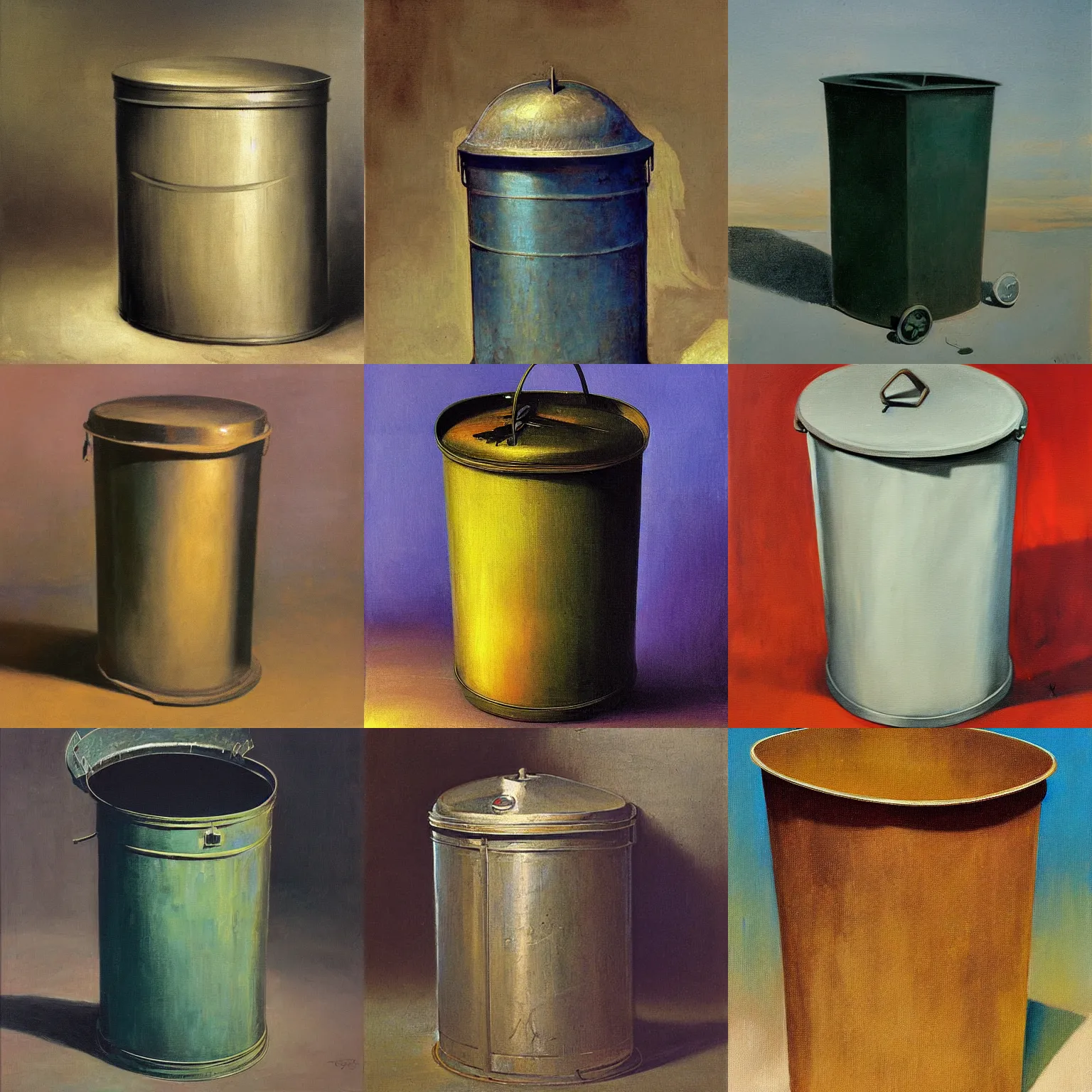painting of a metal trash can by john martin | Stable Diffusion | OpenArt