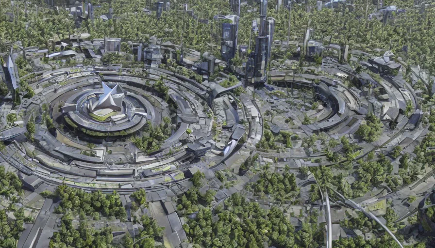 futuristic congo with giant roundabout with crowded | Stable Diffusion ...