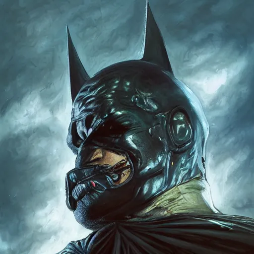 low angle shot of a batman by clive barker, intricate, | Stable ...
