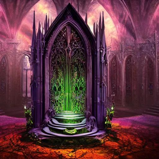 Photorealistic magic elven shrine of the gothic witch | Stable ...