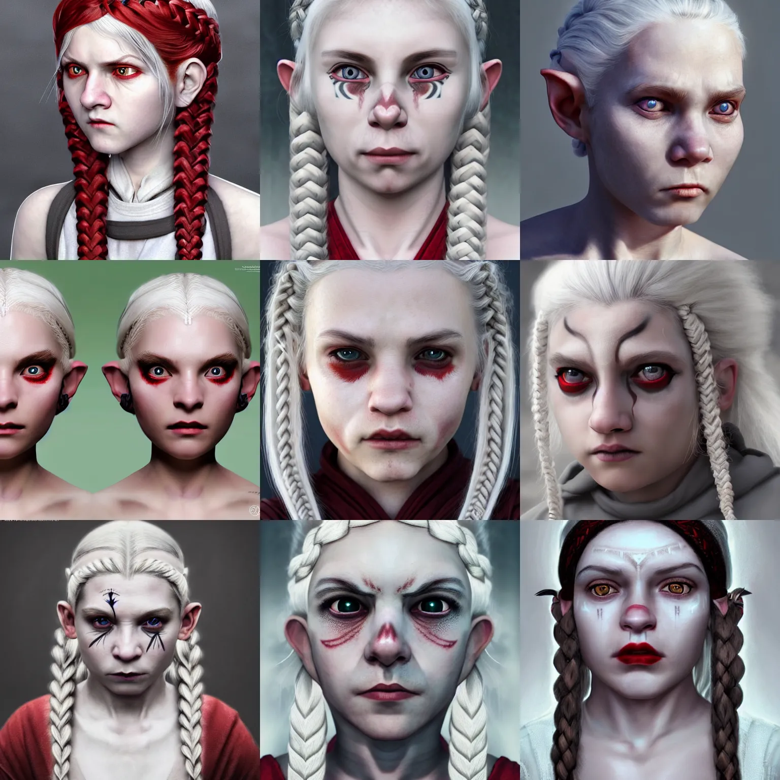 morrowind dunmer portrait blue skin elf white hair by | Stable ...
