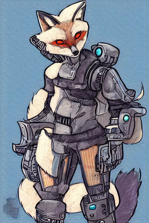 a detailed illustration of an anthropomorphic fox | Stable Diffusion ...