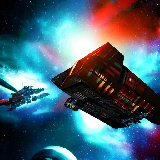 spaceship made of multicolored shipping containers, | Stable Diffusion