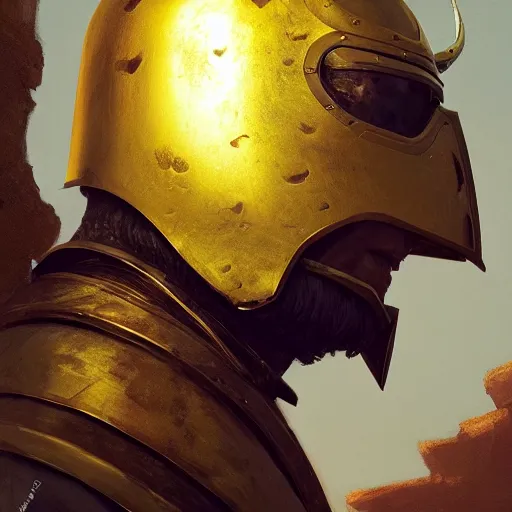 A fancy portrait of a yellow medieval Holy Knight by | Stable Diffusion ...