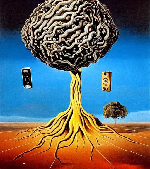 a salvador dali painting of smartphones melting into | Stable Diffusion