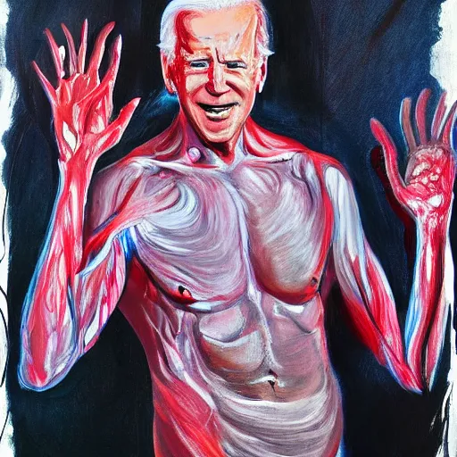 Joe Biden with flesh wings, shirtless, full body | Stable Diffusion | OpenArt